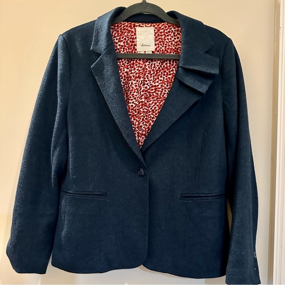 elevenses | Jackets & Coats | Elevenses Wool Blend Asymmetrical Blue ...